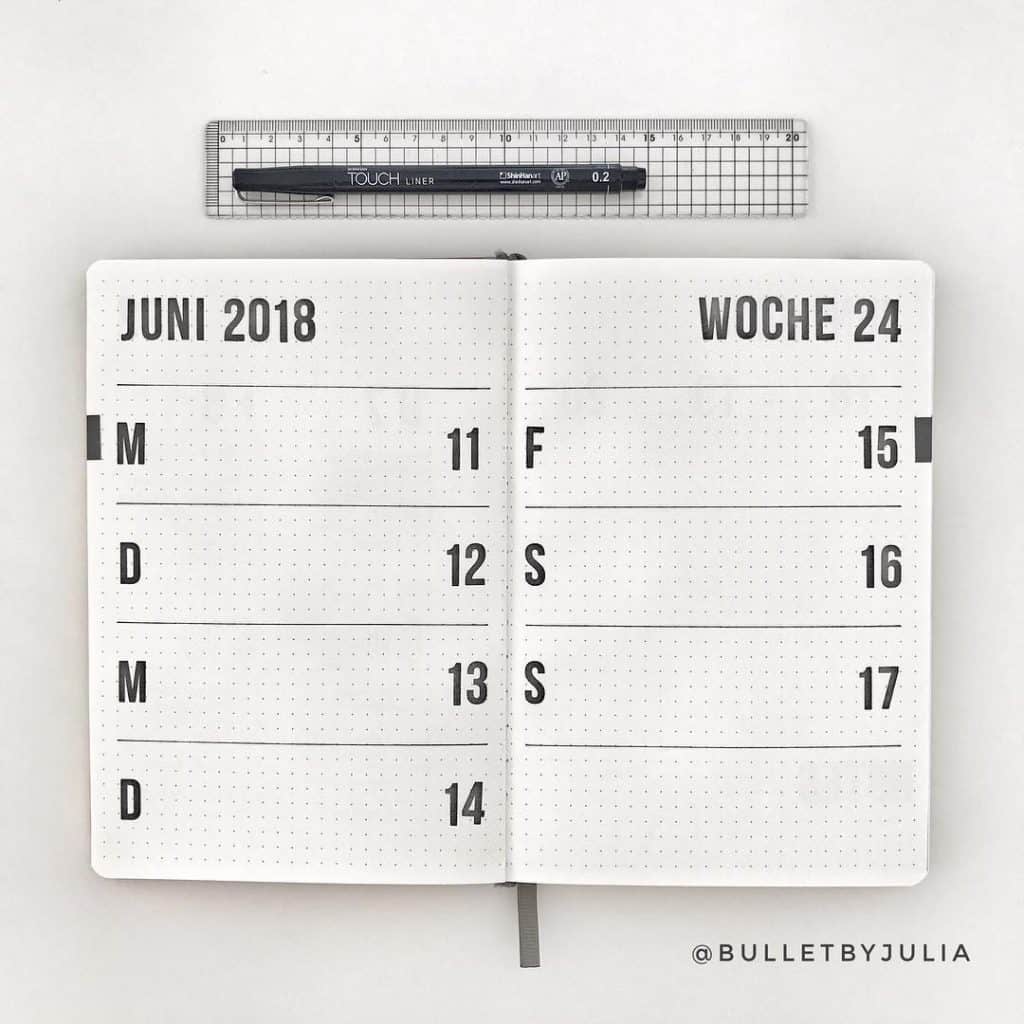 32 Easy Minimalist Bullet Journal Weekly Spreads to Try Right Now