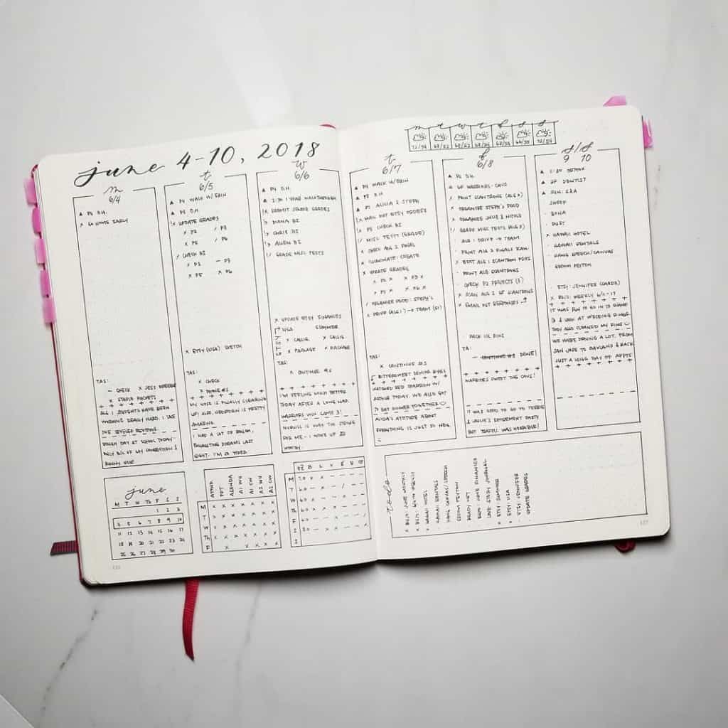 32 Easy Minimalist Bullet Journal Weekly Spreads to Try Right Now
