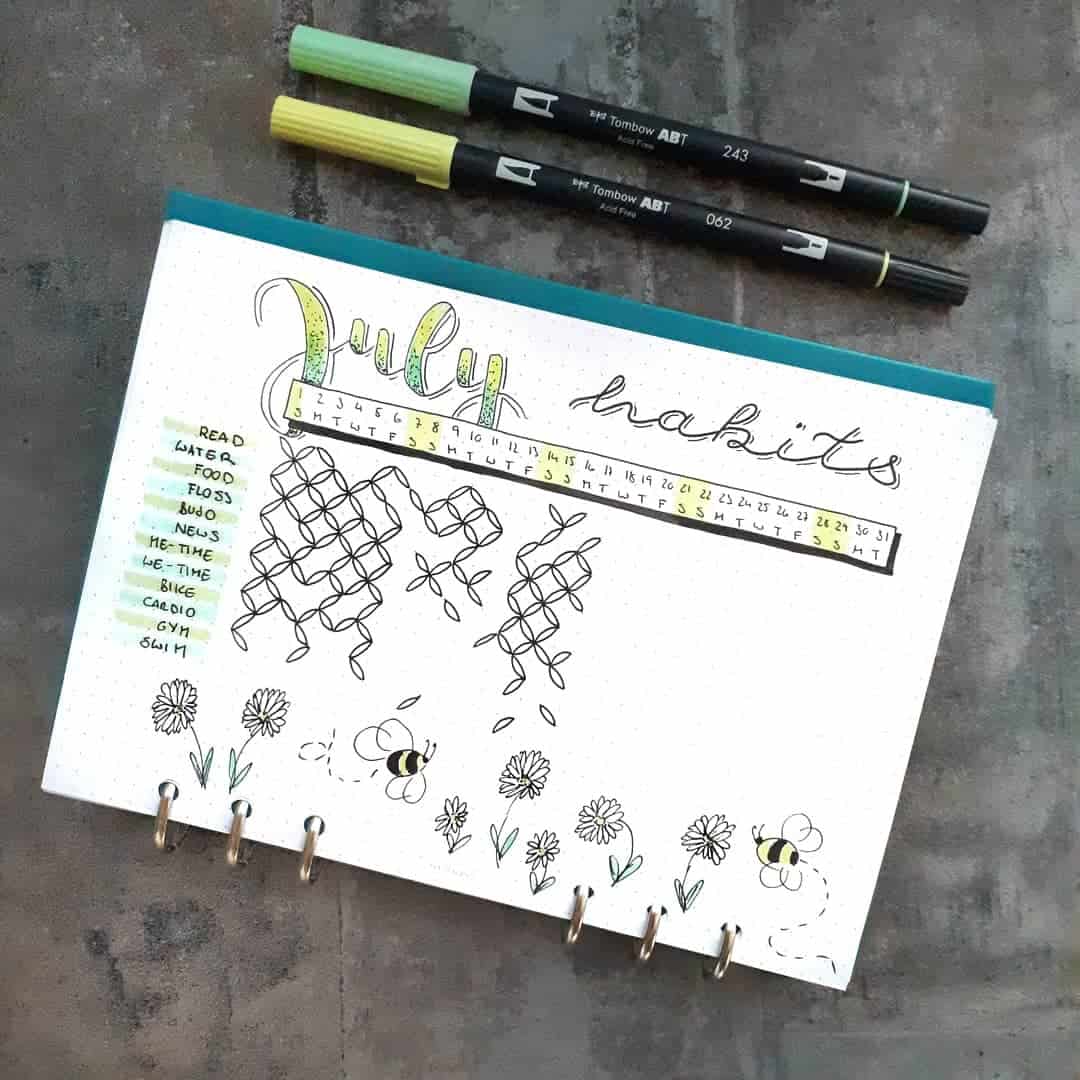 25 Bullet Journal Habit Trackers to help you build better habits