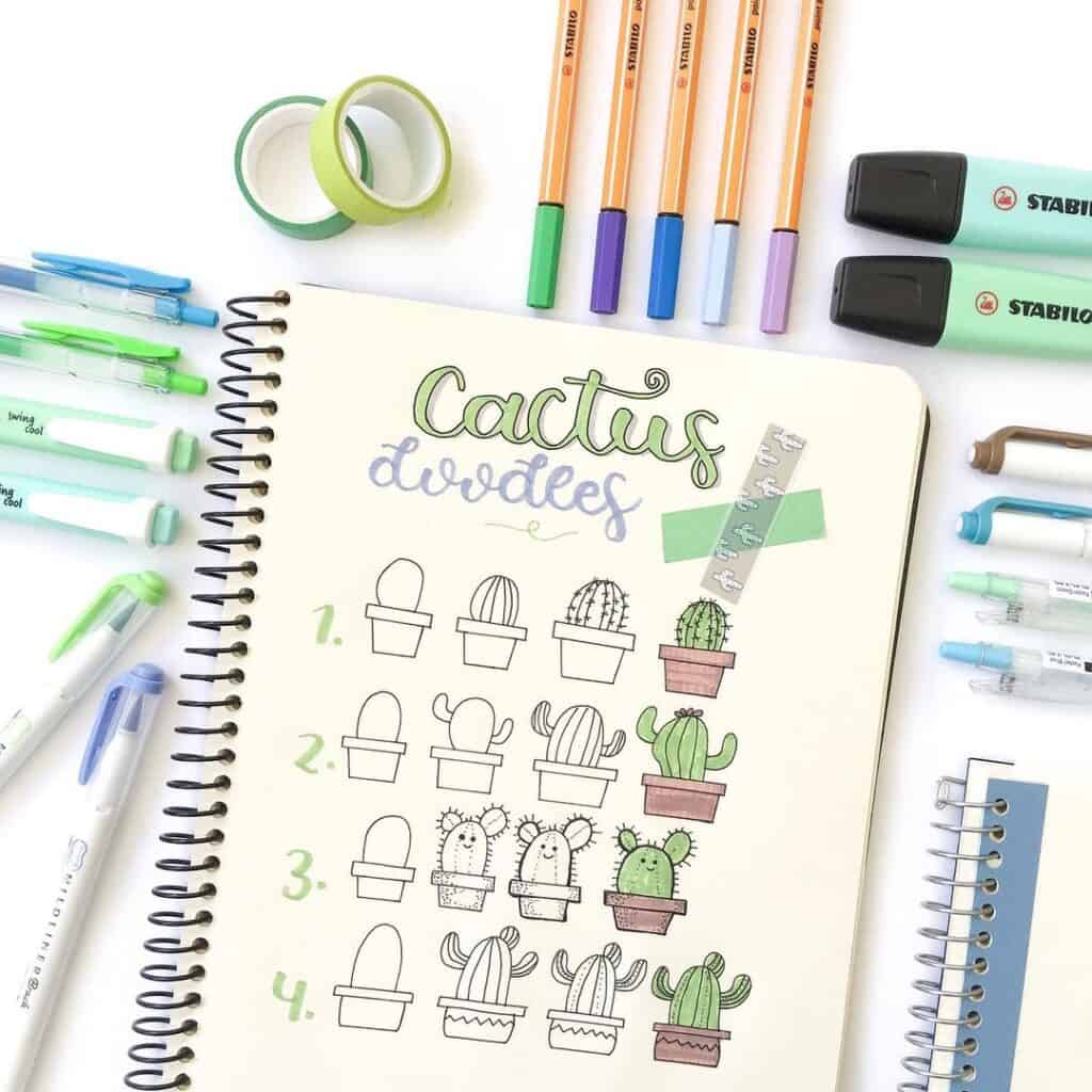 100+ bullet journal step-by-step doodles that anyone can draw